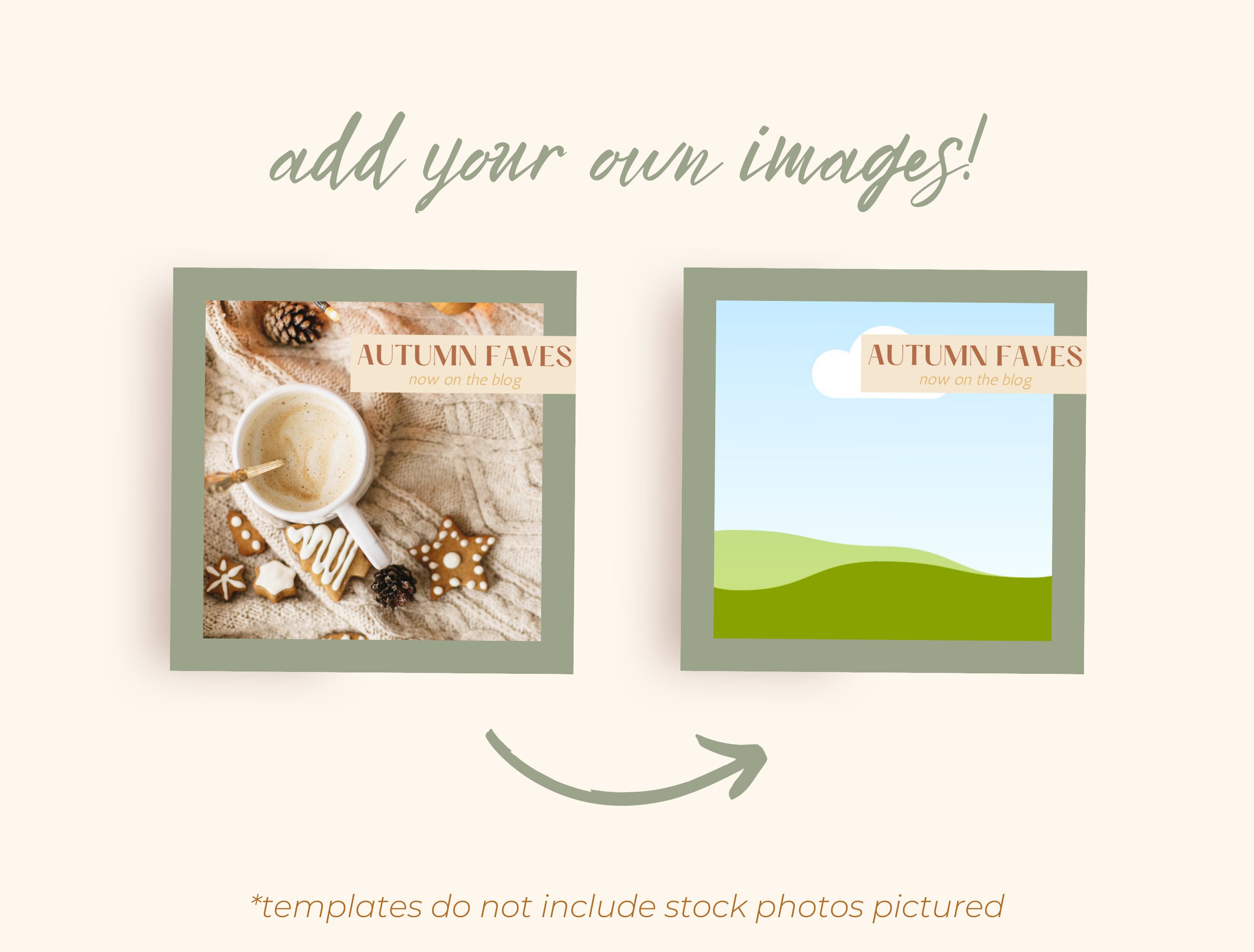 Rustic Sage Turmeric Instagram Post Templates Earthy Warm Autumn Winter ...