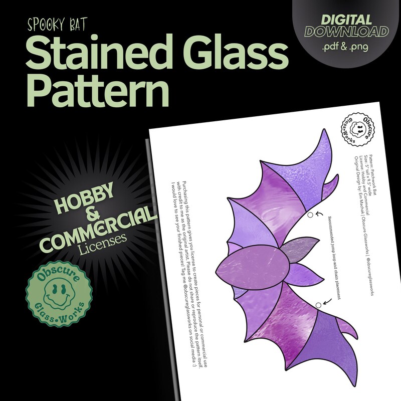Bat Stained Glass Pattern - Etsy