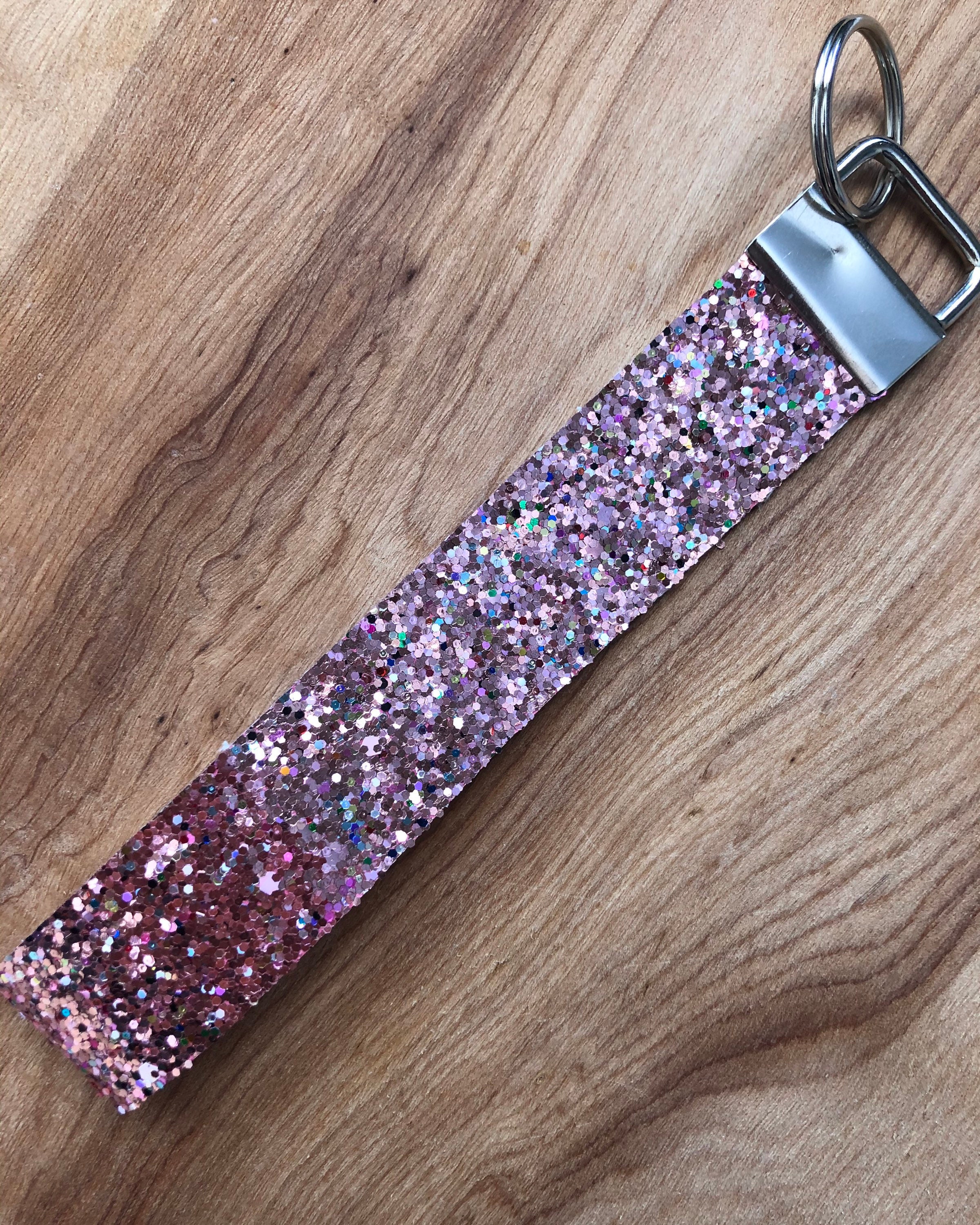 Rose Gold Key Fob Rose Gold Keychain Keychain Wristlet | Etsy