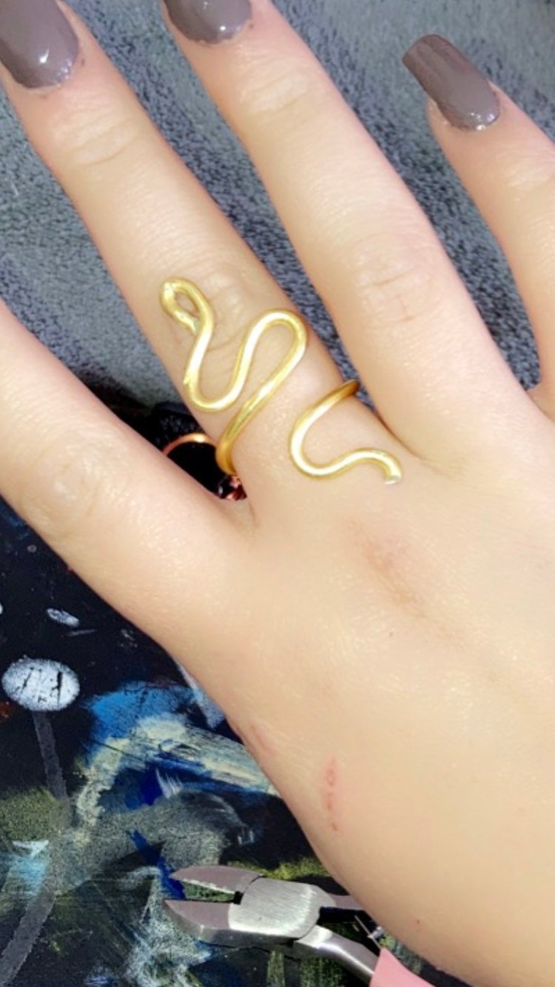 Gold Snake Ring - Etsy