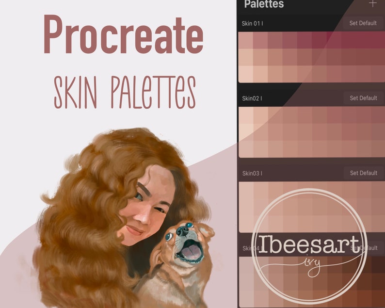 Procreate Skin Color Palettes Swatches | 120 Skin Color Swatches for ...