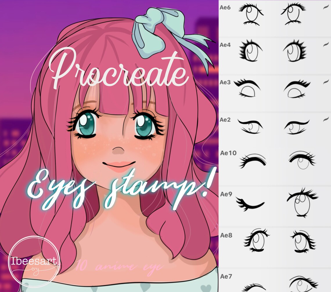 10 Procreate Eyes Stamp | Procreate Anime Eyes Brush - Etsy