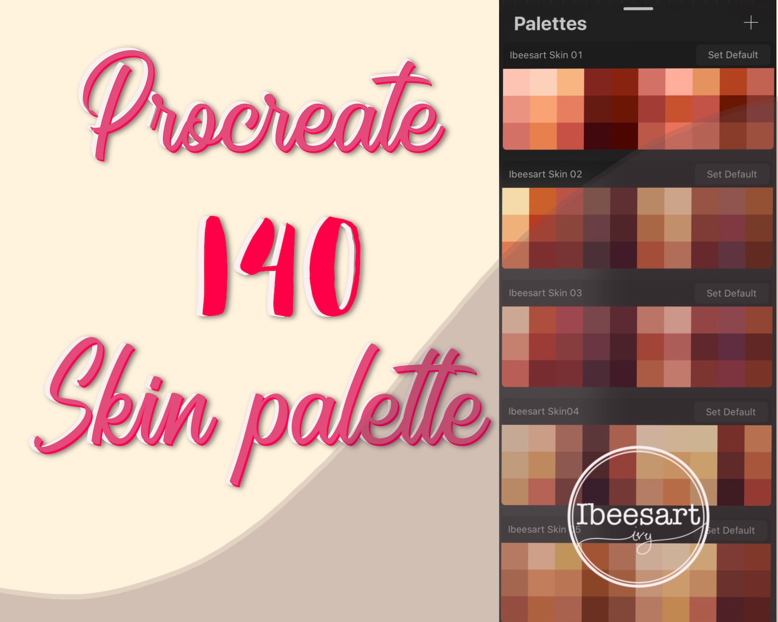 Procreate Skin Color Tones Palettes Swatches - Etsy