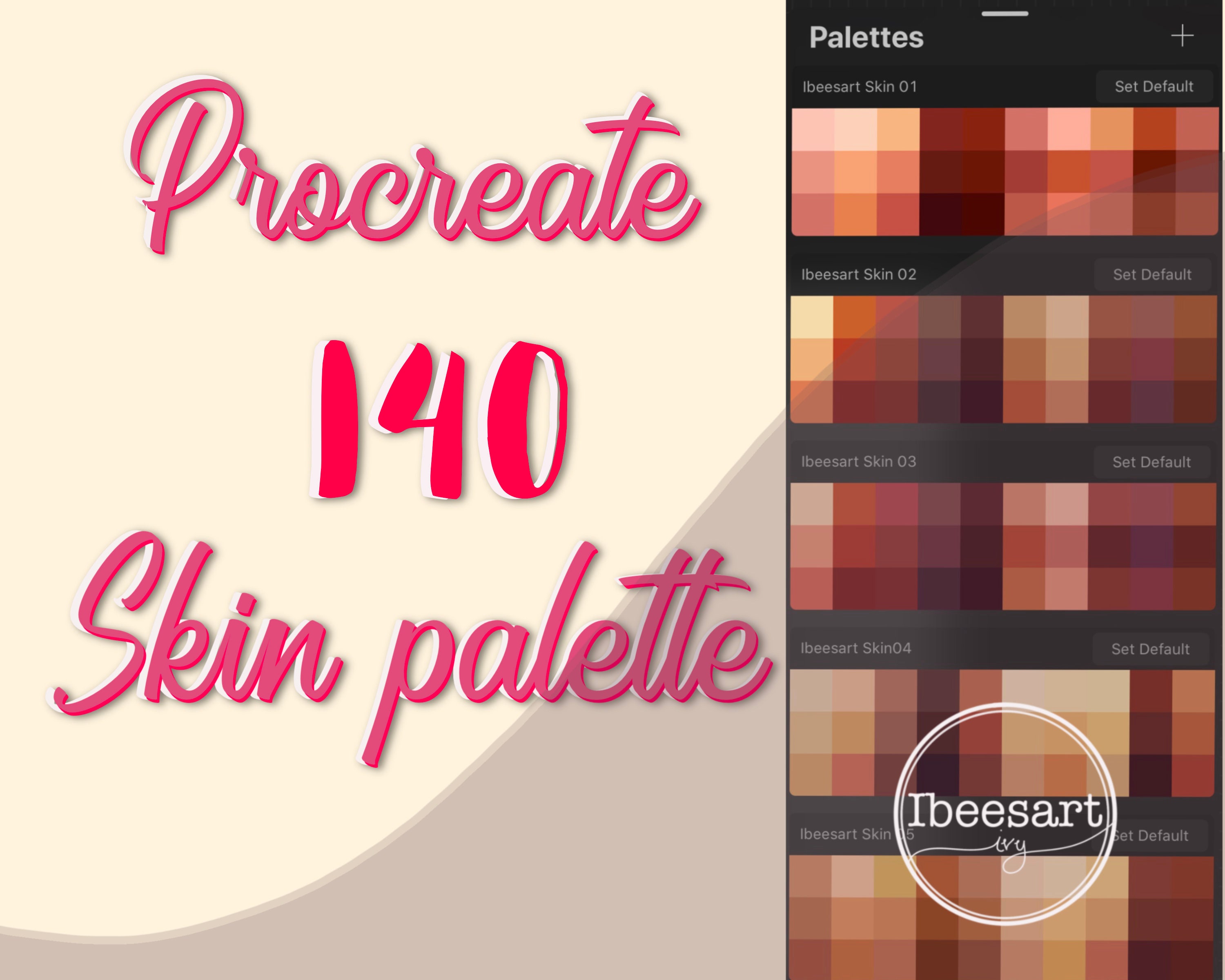 Procreate Skin Color Tones Palettes Swatches - Etsy