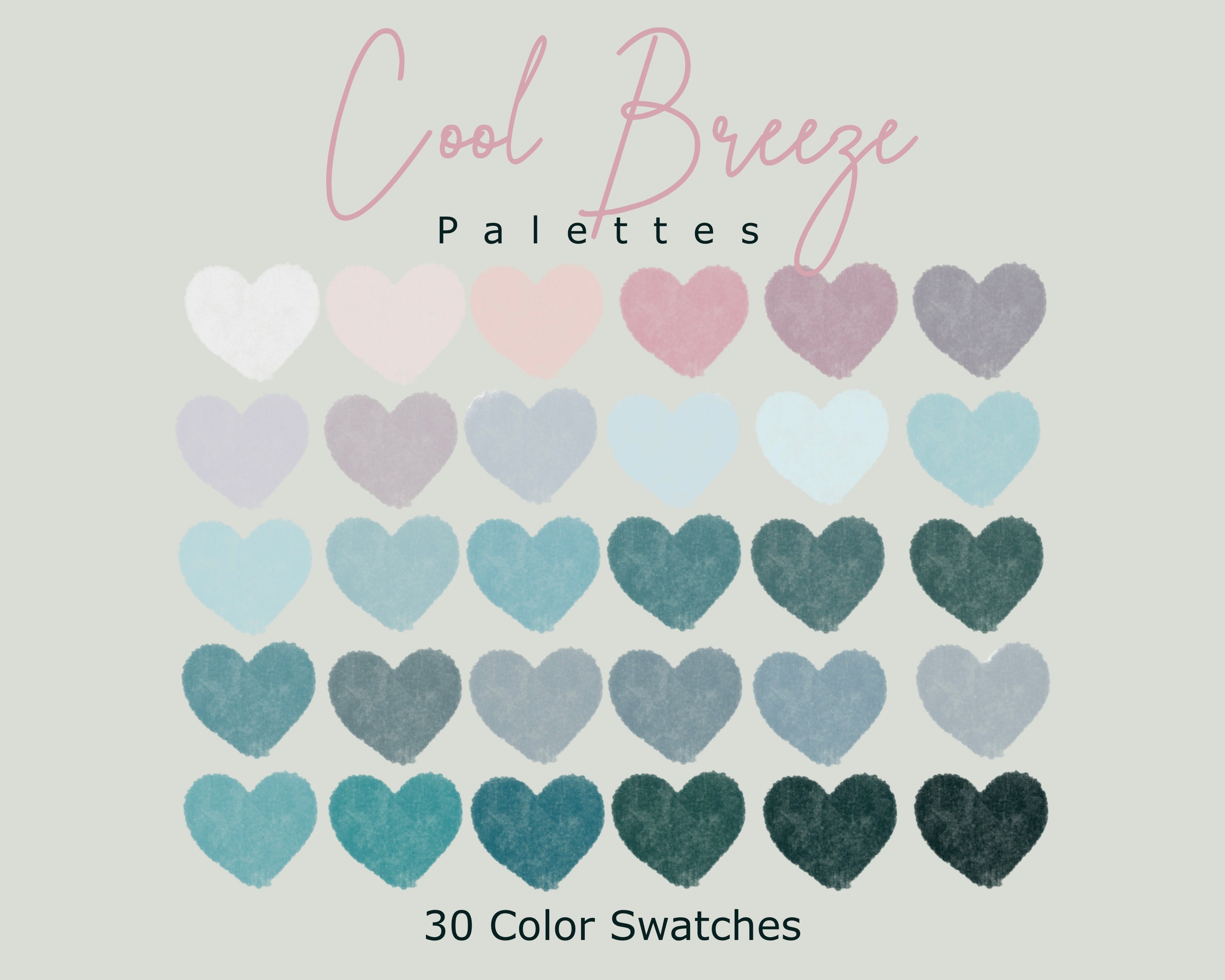 Procreate Color Swatches | Cool Breeze Color Palettes | Procreate Color ...