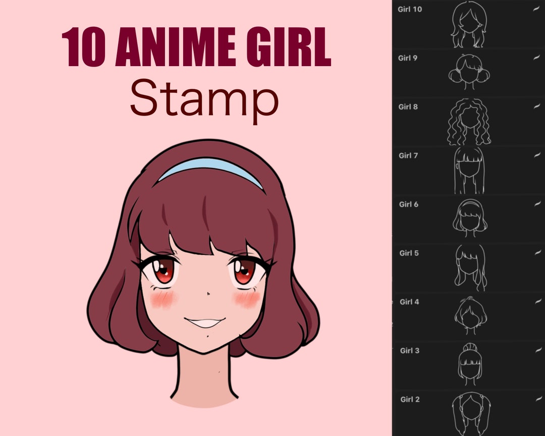 Anime Girl Procreate Stamp Brush Beginners Brush Guide - Etsy