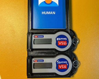 HID/RSA Token & Triple Badge Holder for Lanyard in Carbon - Etsy