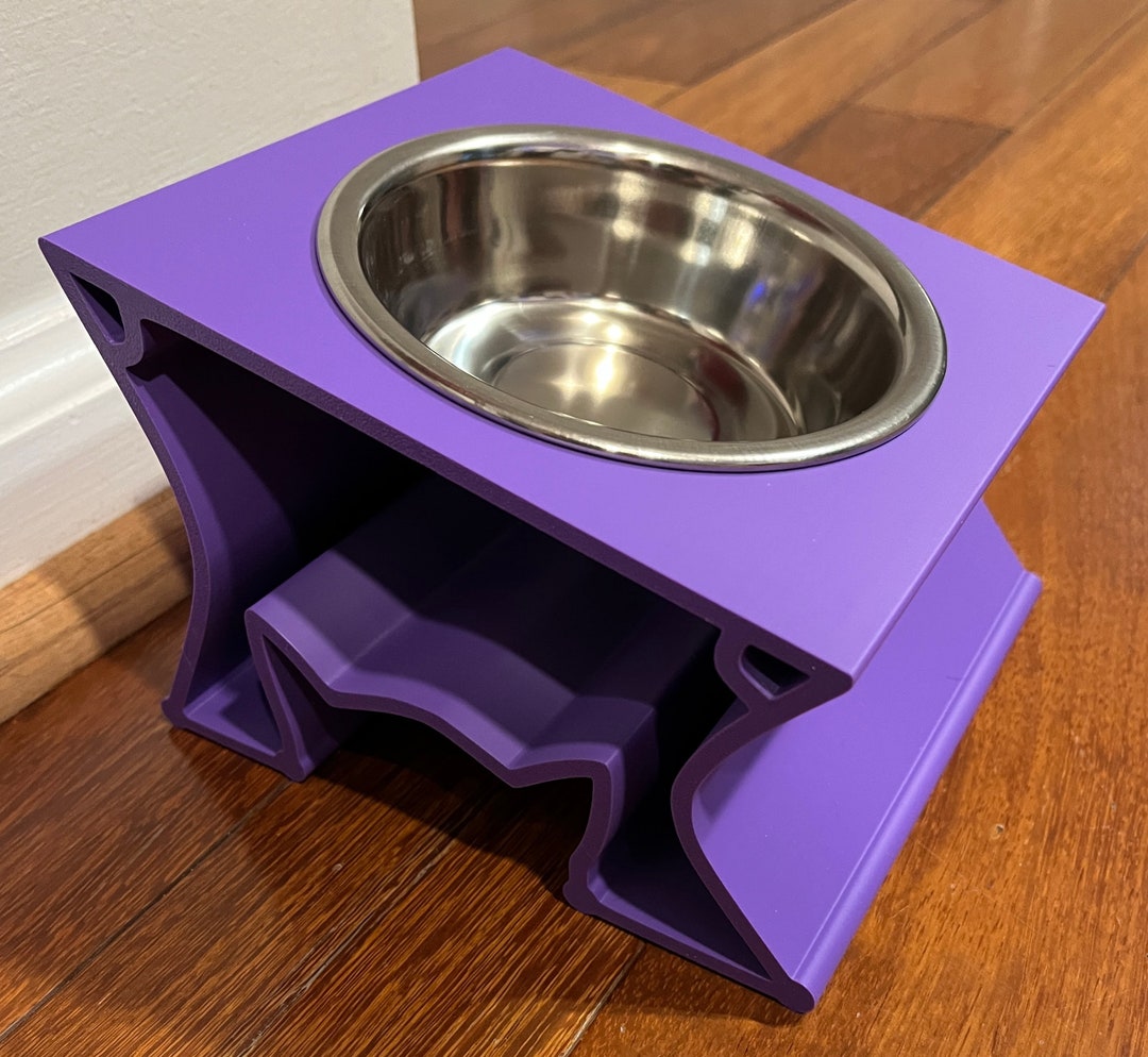 Cat Feeder - Elevated and Angled. Comes With Stainless Steel Removable ...