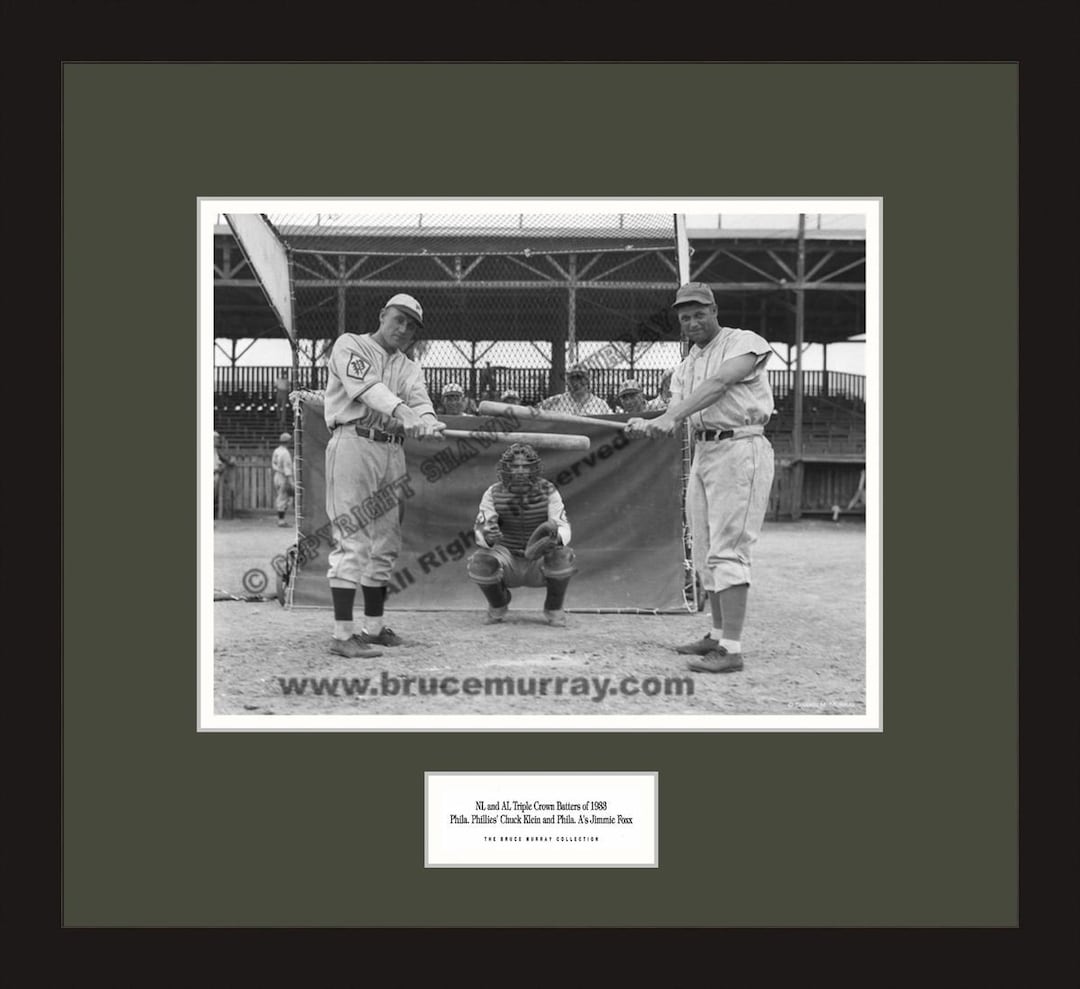 Chuck Klein & Jimmie Foxx Triple Crown Photo – Framed Vintage Baseball ...