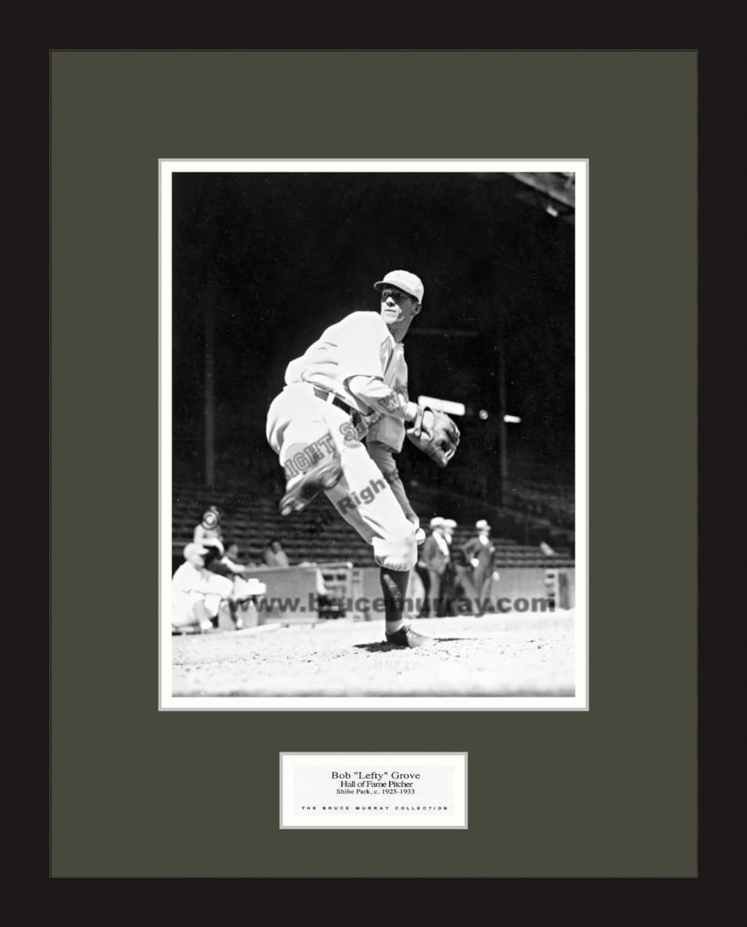 Framed Bob "lefty" Grove Photograph, Shibe Park Vintage Baseball Print ...
