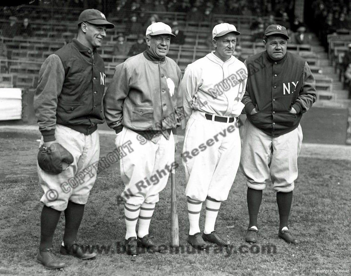 Lou Gehrig, Tris Speaker, Ty Cobb & Babe Ruth, C. 1928, Framed Vintage ...