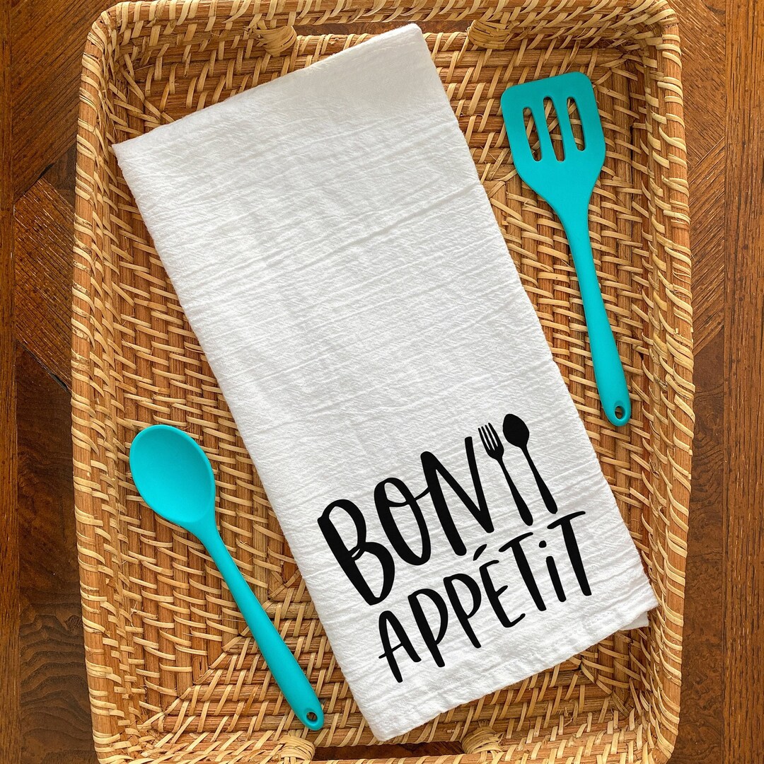 Bon Appetit Tea Towel - Hostess Gift - Etsy