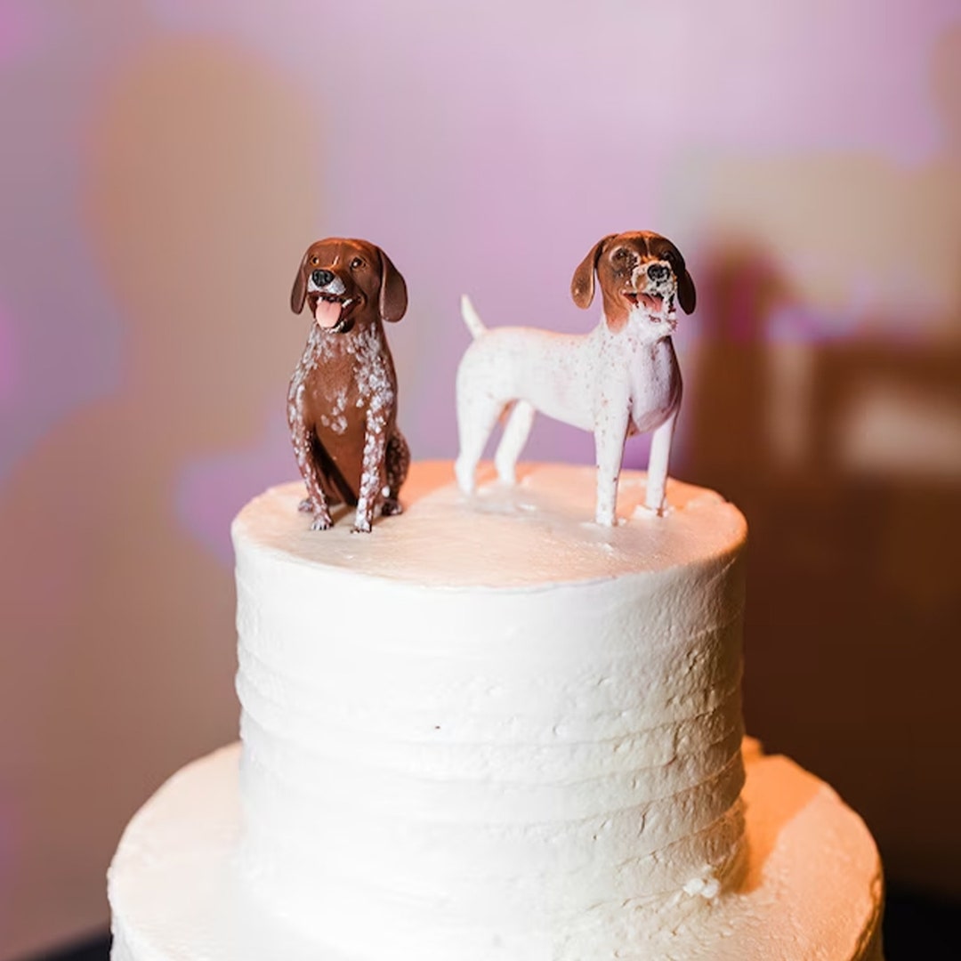 Custom Dog Statue Topper, Personalised Dog Wedding Cake, Pet Birthday ...