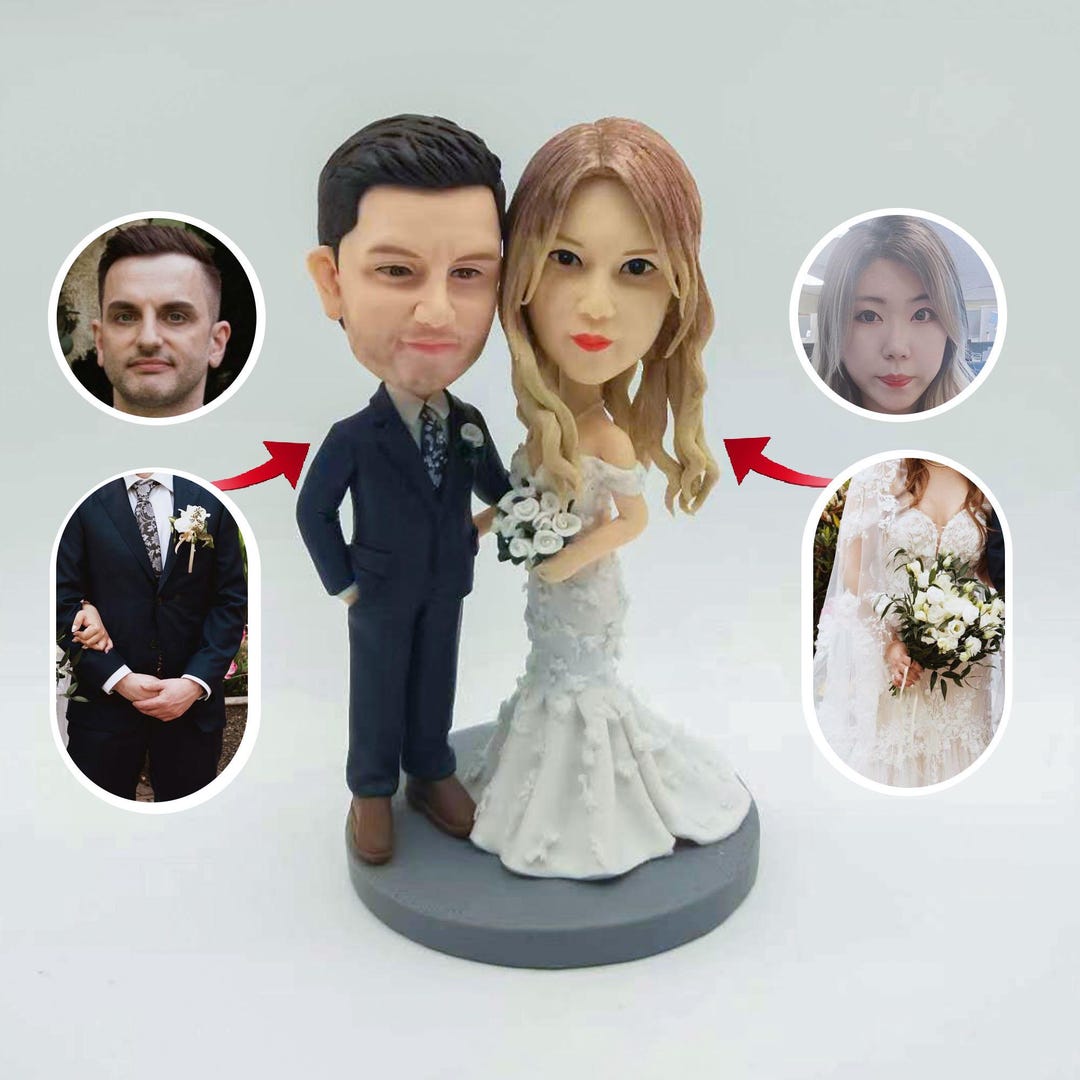 Custom Wedding Bobbleheads for Couples,personalized Wedding Cake Topper ...