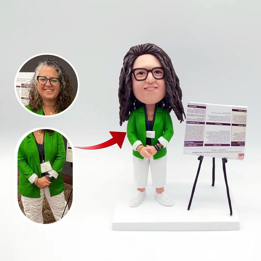Personalized Female Office Figurine, Custom Manager Bobblehead ...