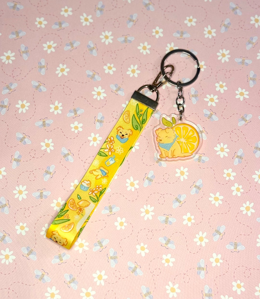 Lemon Doggy | Mini Lanyard Keychain | Cute Key Accessory | Summer ...