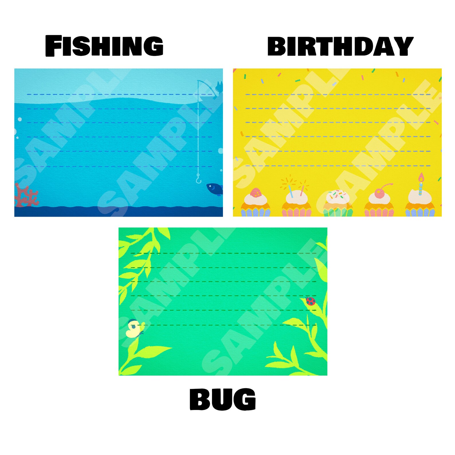 ACNH Letters 3 pcs Printable Animal Crossing New Horizons | Etsy