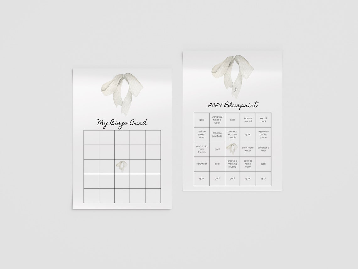 Bow Bingo Card, Editable Bingo Cards, Bingo Cards 2024, Printable Bingo ...