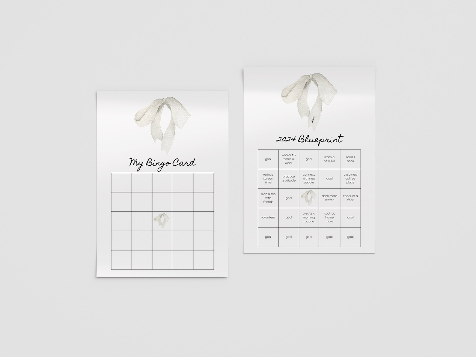 Bow Bingo Card, Editable Bingo Cards, Bingo Cards 2024, Printable Bingo ...
