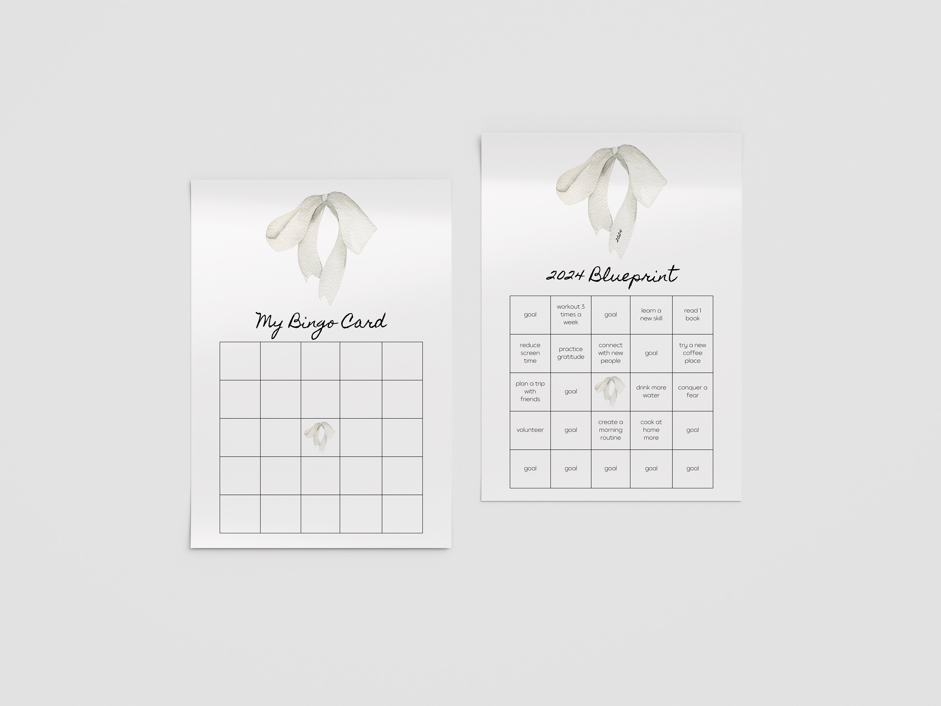 Bow Bingo Card, Editable Bingo Cards, Bingo Cards 2024, Printable Bingo ...