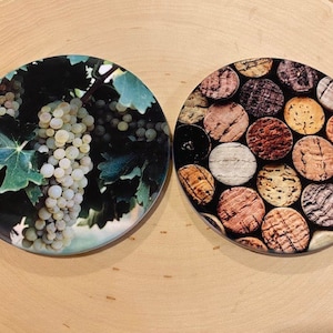 Wine Drink Coasters, Set of 4 Wine Coasters, Wine Lover Gift, Ceramic ...