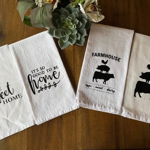 Farmhouse Kitchen Towels, Farmhouse Flour Sack Towels, Country Kitchen ...