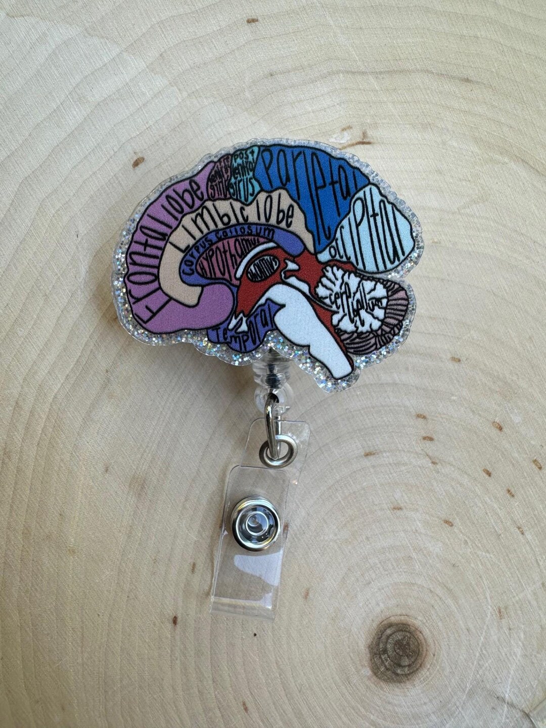 Anatomical Brain Badge Reel, Brain Anatomy Badge Clip, Neurology Theme ...
