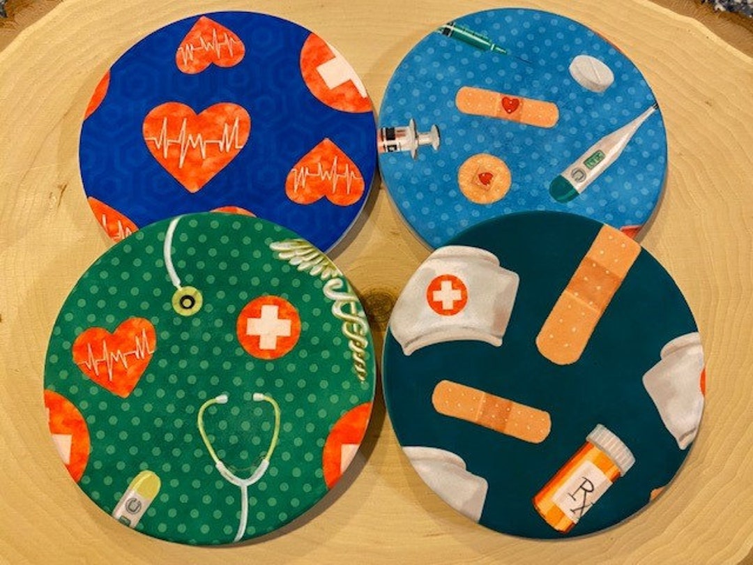 Nurse Coaster Set, Medical Ceramic Coasters, Nurse Coffee Wine Set ...