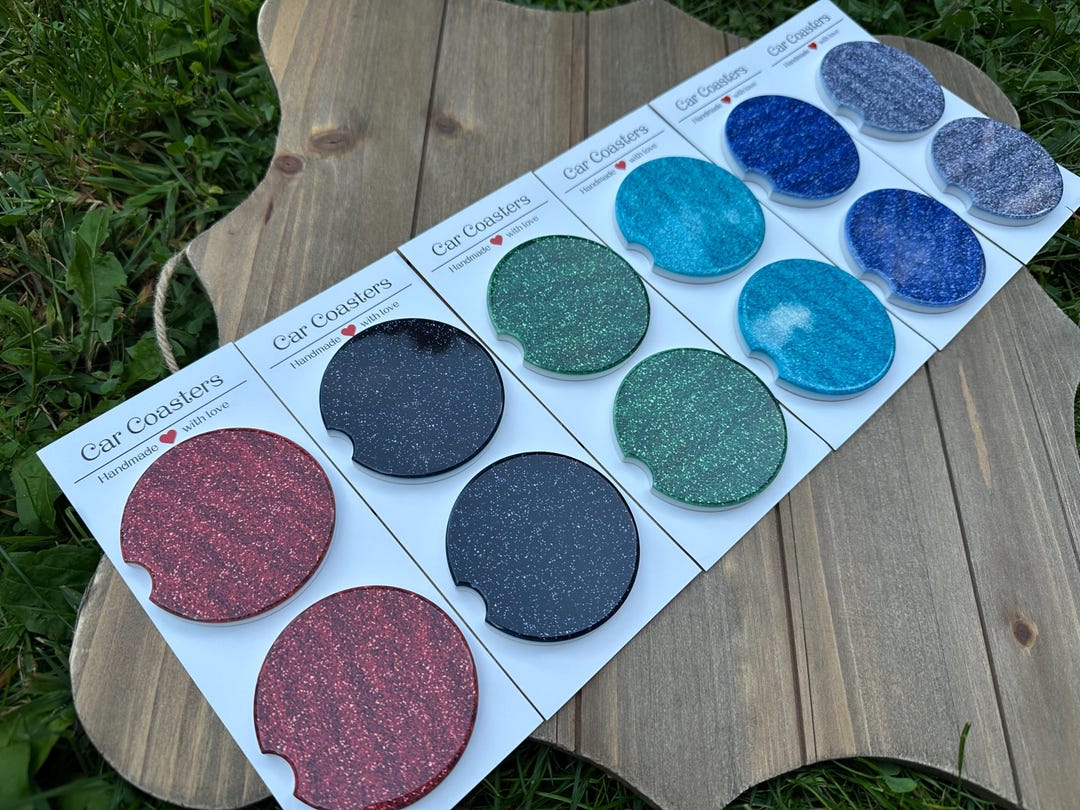 Car Coasters, Set of 2 Ceramic Car Coasters, Cup Holder Coasters, Car ...