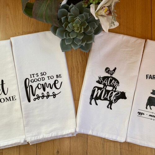 Farmhouse Kitchen Towels Farmhouse Flour Sack Towels Country | Etsy
