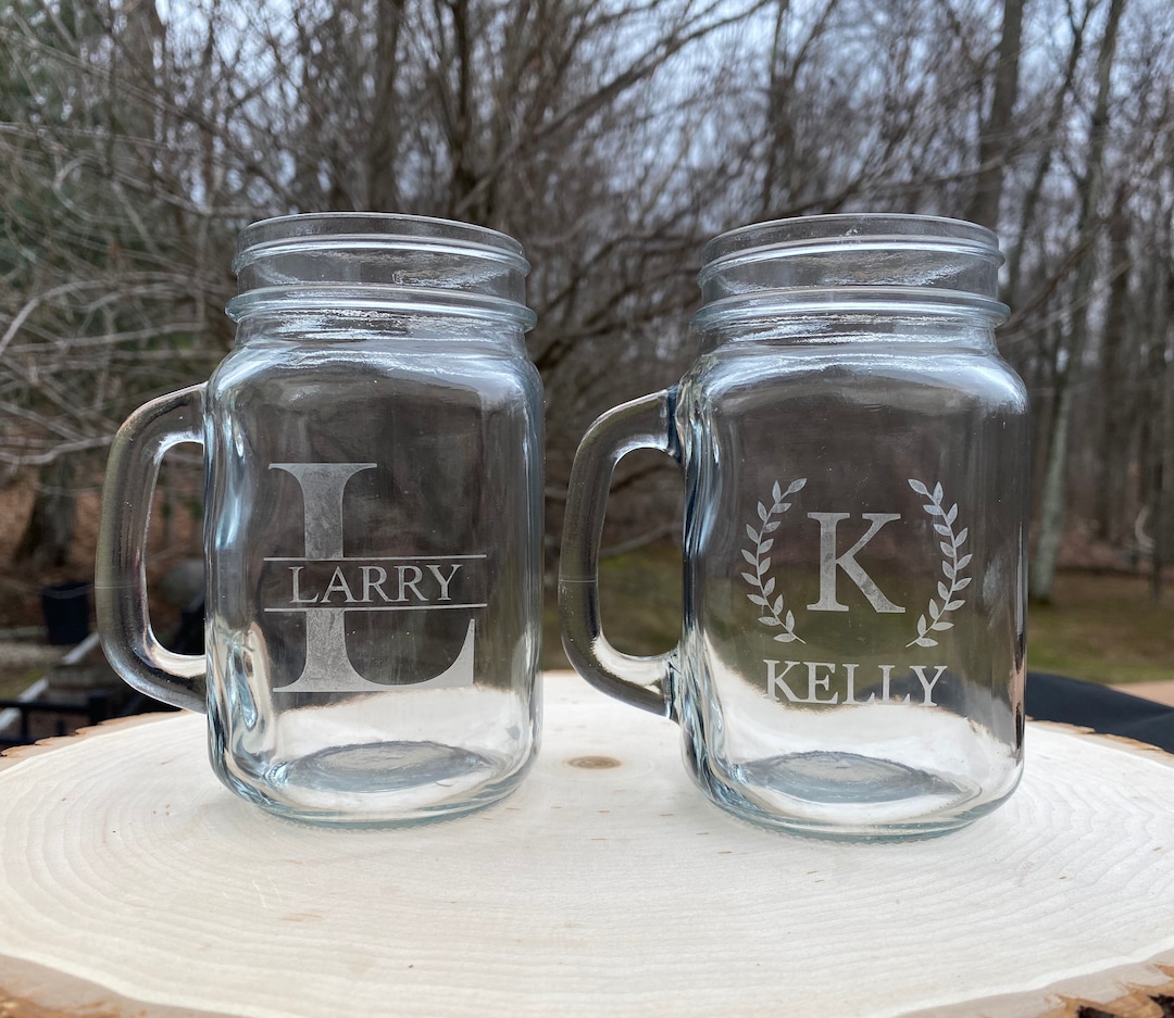 Personalized Mason Jar Glasses, Monogrammed Mason Jars, Custom Mason ...