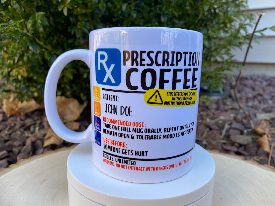 Personalized Prescription Coffee Mug, Custom Gift for Pharmacist, Nurse ...