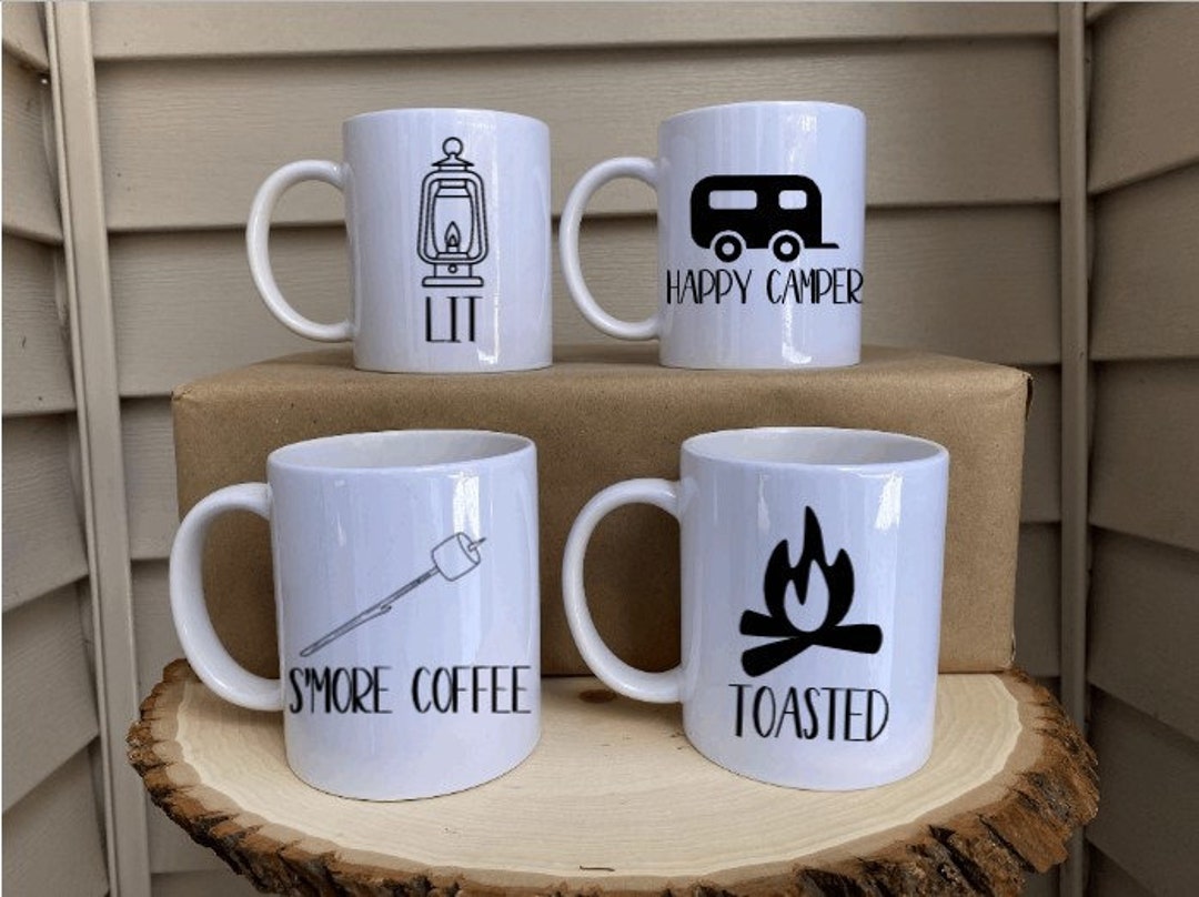 Camping Mug Set, Campfire Mugs, Cabin Mugs, Camping Drinking Mugs, Gift ...