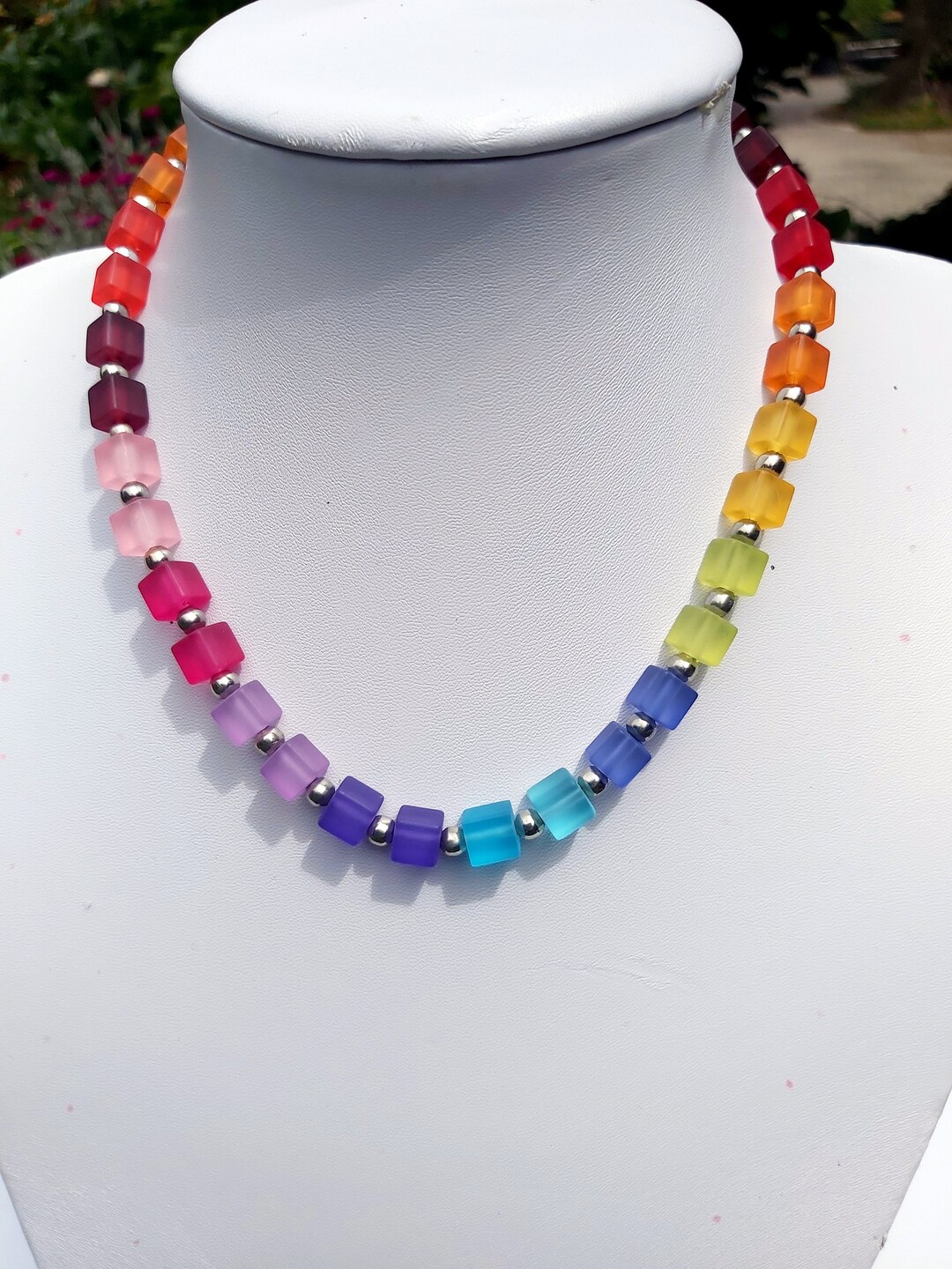 Necklace, Chain, Cube Necklace, Choker, Rainbow-colored, Pearl Necklace ...