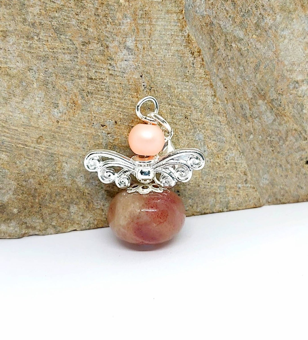 Angel, Sunstone, Pendant, Guardian Angel Car, Lucky Charm, Healing ...