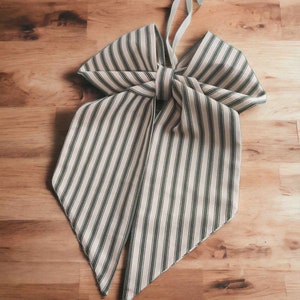 Extra Large Stripe Cotton Fabric Bow - Etsy