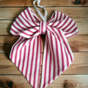 Extra Large Stripe Cotton Fabric Bow - Etsy