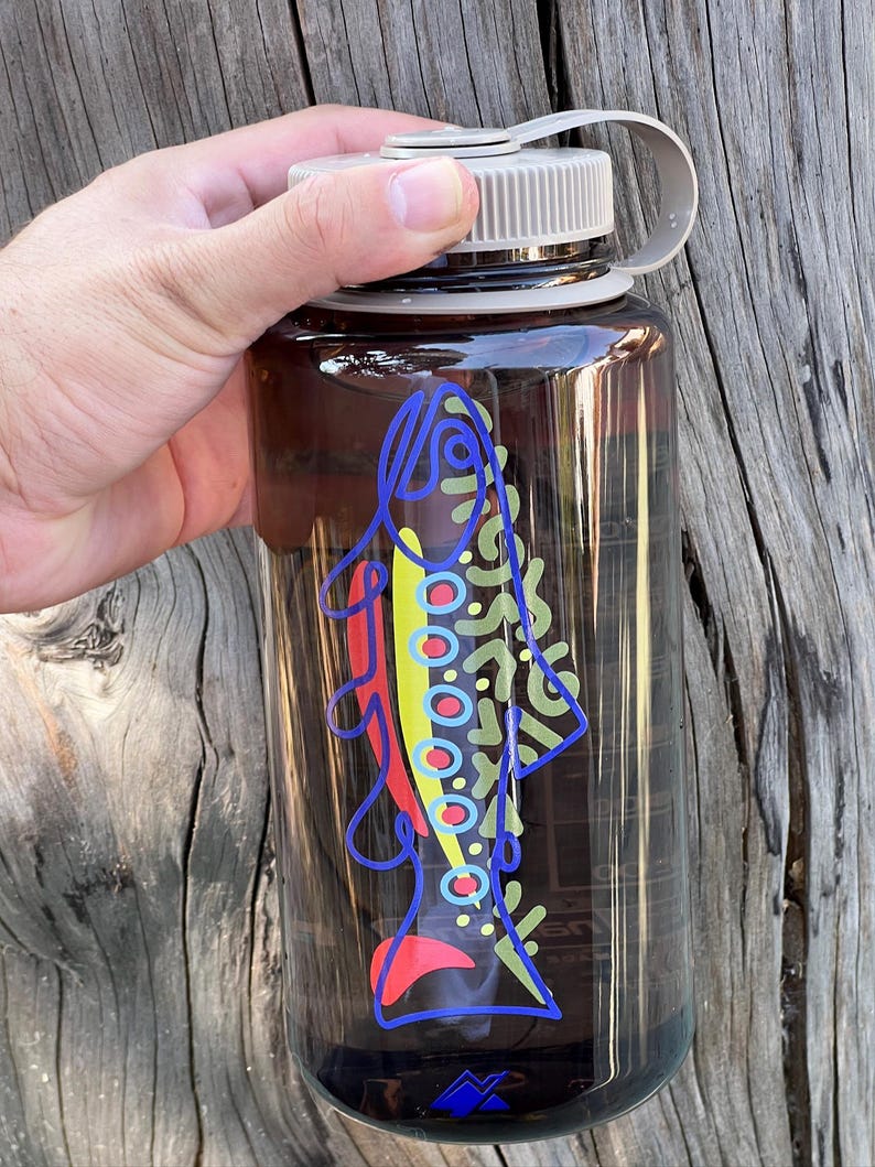 Trout Nalgene Bottle, Fly Fishing Water Bottle, Outdoor Gift for Hikers ...
