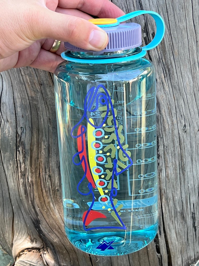 Brook Trout Nalgene Bottle – Fly Fishing Art, Eco-friendly 32oz Water ...