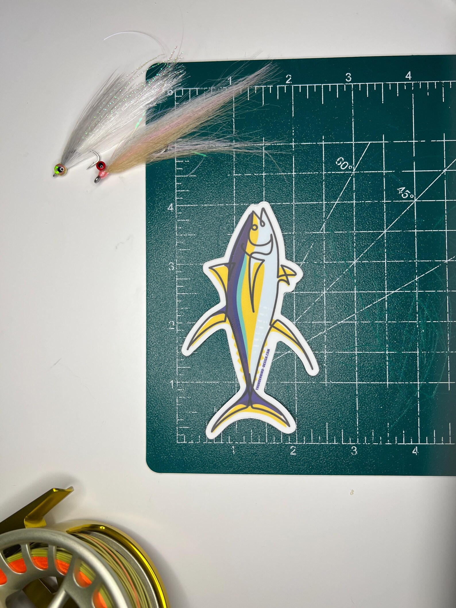 4" Single Line - Yellow Fin Tuna Decal - Etsy