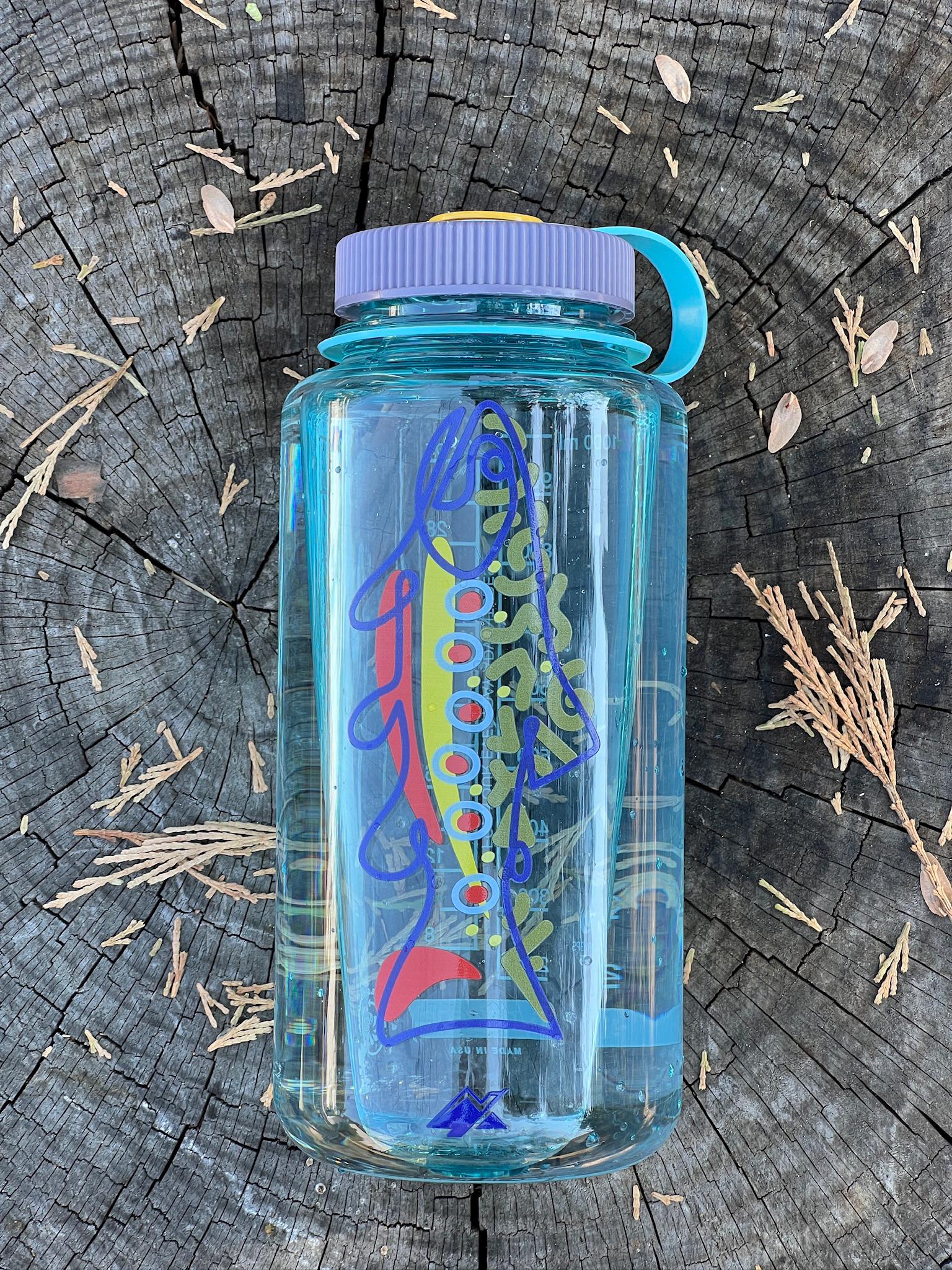 Brook Trout Nalgene Bottle – Fly Fishing Art, Eco-friendly 32oz Water ...