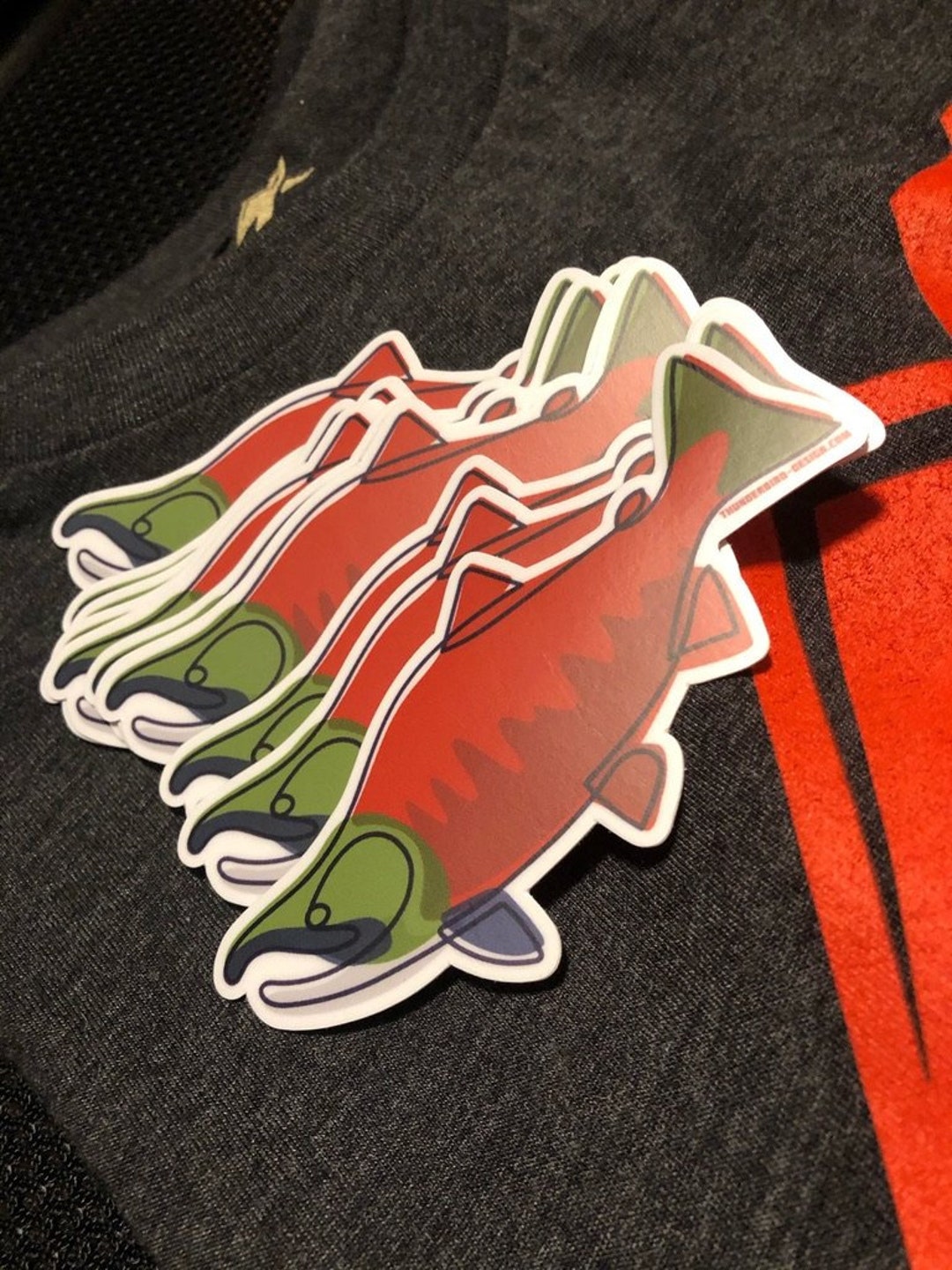 Single Line Sockeye Salmon - Matte Decal - Etsy