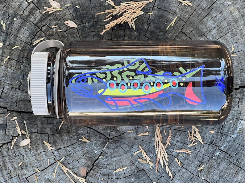 Brook Trout Nalgene Bottle – Fly Fishing Art, Eco-friendly 32oz Water ...
