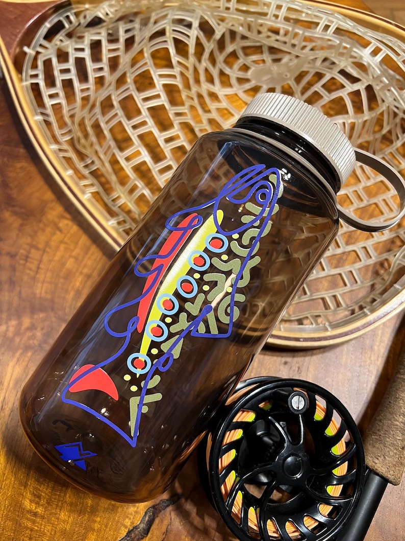 Brook Trout Nalgene Bottle – Fly Fishing Art, Eco-friendly 32oz Water ...