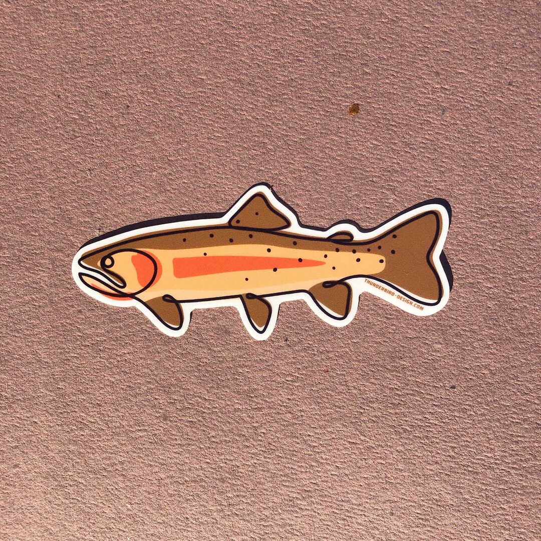 Single Line Cutthroat Trout | Matte Decal - Etsy