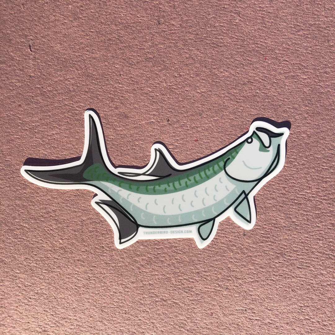 Single Line Tarpon Matte Decal - Etsy