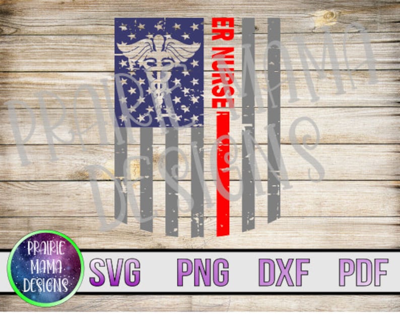 Er Nurse American Flag SVG PNG DXF Pdf Cut File Digital File - Etsy