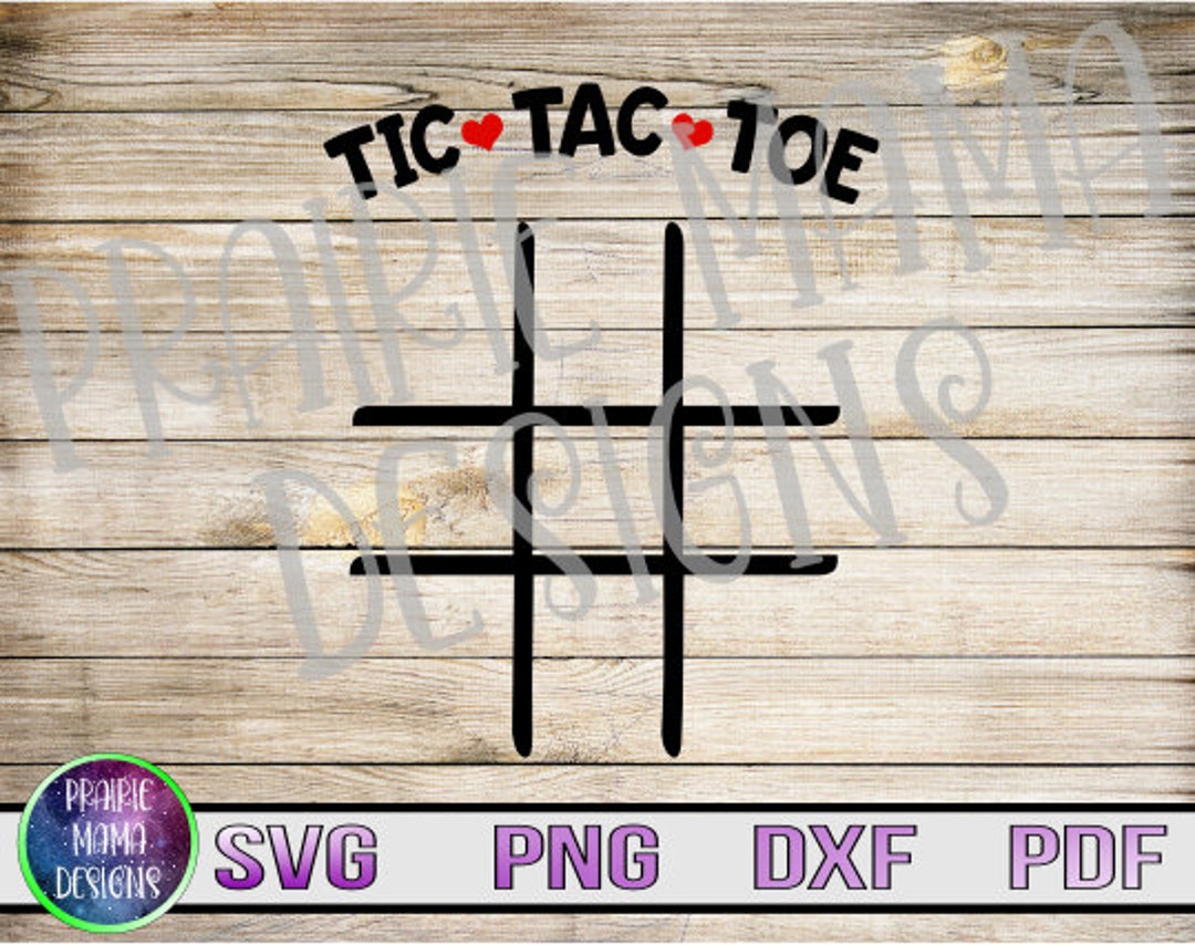 Tic Tac Toe With Hearts Valentines Day Games SVG PNG DXF Pdf Cut File ...