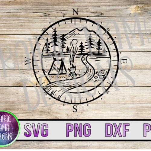 Camping Compass SVG PNG DXF Pdf Cut File Digital File Digital - Etsy