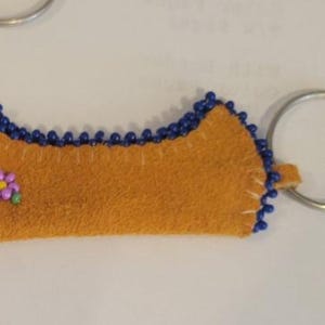 Metis Style Canoe Keychain, Métis Key Ring- Made With Deer Hide and ...